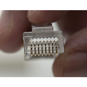 Sabra Technologies Shielded rj45 cat6 cat 6a connectors Gold Plated Cat6 Pass Through Connectors 23awg Cat6 Shielded Cat6/Cat6a Modular Plugs Ethernet Ends (60 PCS)