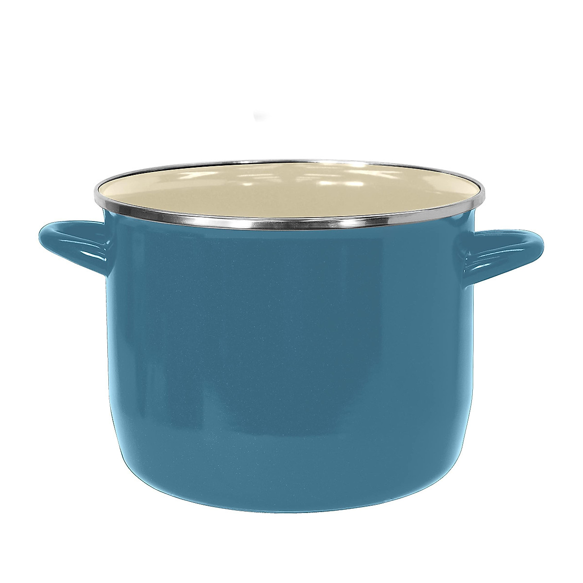 Vasconia - 8-Quart Stockpot with Glass Lid (Red) Soup Pot for All Ranges (Enamel on Steel) Dishwasher & Oven Safe up to 350°F - Non-Reactive Enameled Interior Pot for Gumbo, Stew, Boil, Pasta, Chili