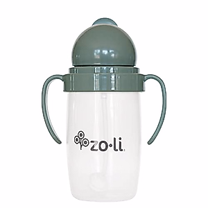 Any angle straw sippy cup | ZoLi BOT 2.0 weighted straw sippy spruce green, most loved training sippy cup, toddler transition straw cup, sippy cup with handles