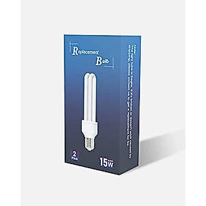 E27 15W U Type Replacement Bulb for 15W Bug Zapper, Compatible with HOMESUIT, Yluces, POWIFY, Keuomy, YISSVIC, and Other Models (2 Pack)