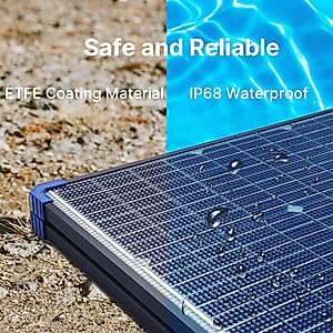 Topunive Portable Solar Panel Foldable 100W 18V PV Module 9BB Bifacial Monocrystalline Solar Cell for Portable Power Station Solar Generator Camping Emergencies Outdoor Garden