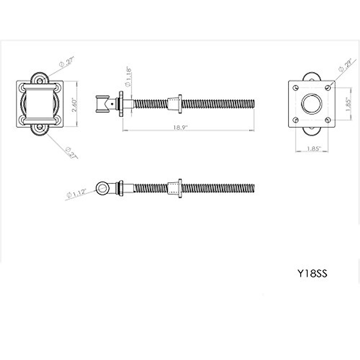 Yost Vises Y18SS Vise Screw | 18 Inch DIY Vise Tool | Solid Steel Main Screw with a Cast Iron Body Construction, Blue Metallic