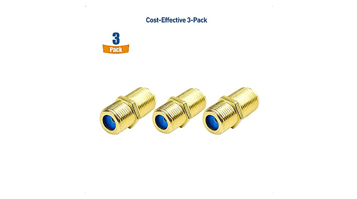 Cable Matters 3-Pack RG6 Coaxial F-Type Couplers - Gold Plated