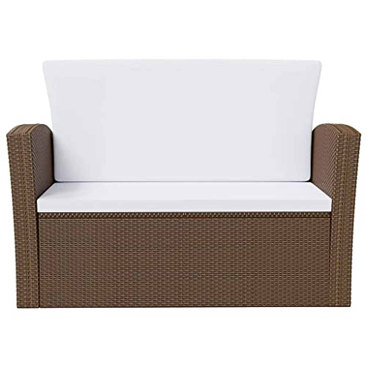 ZQQLVOO Lounge Set Furniture Garden Outdoor Patio Furniture Sectional Conversation Set, 8 Piece Patio Lounge Set with Cushions Poly Rattan Brown for Home, Garden, Lawn, Porch