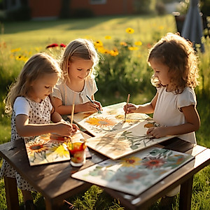 Simetufy Canvas Boards for Painting 32 Pack, Paint Canvas Panels Set - 5x7, 8x10, 9x12, 11x14 Inches, Pre-Primed 100% Cotton Blank Canvases for Oil Acrylic Watercolor Pouring Paint for Kids & Artists