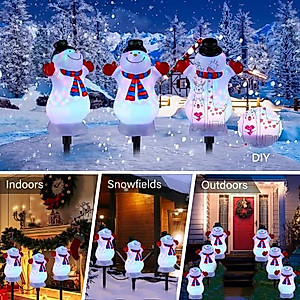 Christmas Snowman Pathway Lights Outdoor Decoration, Snowman Landscape Path Lights Stake, Walkway String Lights for Holiday Outside Yard Lawn Porch Lane Garden Decor, Plug in
