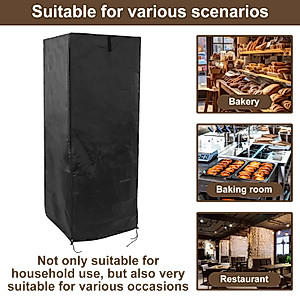 XYDHQS Bread Rack Cover with Zipper, Bakery Rack Cover, Keeping Fresh Pan Bun Rack Cover, 23"x28"x64" Bakery Single Rack Covers Waterproof and Dustproof, Black