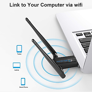 Blueshadow AC1300 USB WiFi Adapter - 2.4G/5G Dual Band Wireless Network Adapter for PC Desktop, MU-MIMO WiFi Dongle, USB 3.0, Supports Windows11/10/8/7/Vista/XP, /Mac OS X 10.5-10.15