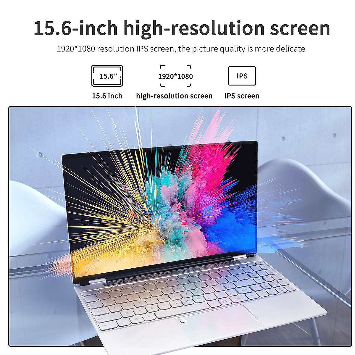 ZWYING [Win 11 &Office 2019] All Metal 15.6’’ FHD IPS Screen 12th Celeron N5105 (2.0-2.9Ghz) Laptop DDR4 16GB RAM 960G SSD Notebook 180°Opening and Closing Dual Band WiFi (Silver)