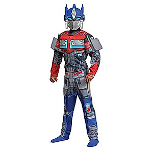 Disguise Optimus Prime Muscle Costume for Kids, Official Transformers Rise of the Beasts Padded Costume and Mask, Size (7-8)