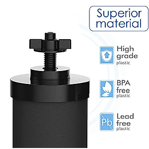 DEW FILTERS UK | BB9-2 Black Water Filter Purification Compatible Elements | PLUS PRIMER BUTTON | Traveler, Nomad, King, Big Series & Doulton Super Sterasyl | Gravity Purifier Filters