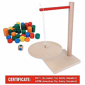 GOTHINK Wooden Balancing Pendulum Game, 42PCS Montessori Balancing Toys for Kids and adults, Interactive Educational Toy for Children's Gift, Perfect for Parties & Travel