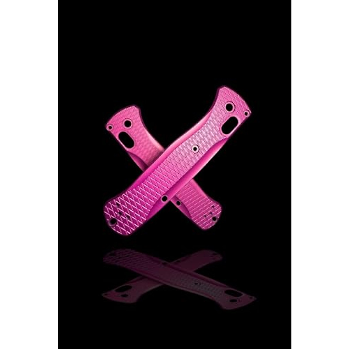 Hot Pink, Diamond, Billet Aluminum, Full Size Bugout, Scales, Gift for dad, Everyday Carry Knife Scales