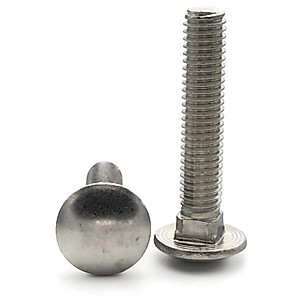 Carriage Bolt 18-8 Stainless Steel #10-24 x 1-1/2" Qty-25