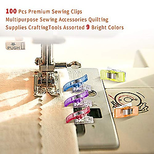 Sewing Clips and Quilting Clips,Fabric,Craft Clips with Tin Box Package,Pack of 100