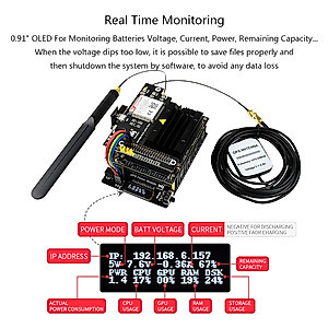 Bicool Waveshare Uninterruptible Power Supply UPS Module for Jetson Nano Developer Kit(A02 & B01), Stable 5V Power Output Real Time OLED Monito