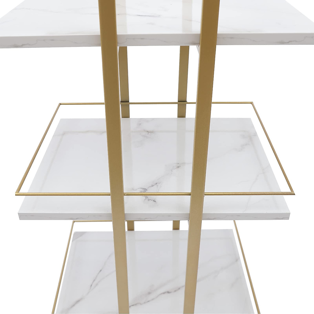 3 Tier Rolling Cart, Utility Manicure Trolley, Open Design Metal Storage Rolling Barber Cart for Kitchen, Living Room, Studio, Bedroom, Balcony, Universal Wheels with Lock