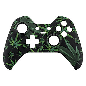 eXtremeRate The Great Wave Patterned Front Housing Shell Faceplate for Xbox One Elite Controller Model 1698 with Thumbstick Accent Rings - Controller NOT Included