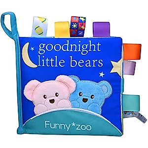 Baby Soft Cloth Book, Activity Crinkle Book Rattle Toy for Infants Educational Learning Toy Cloth Books for Babies 6-12 Monthes