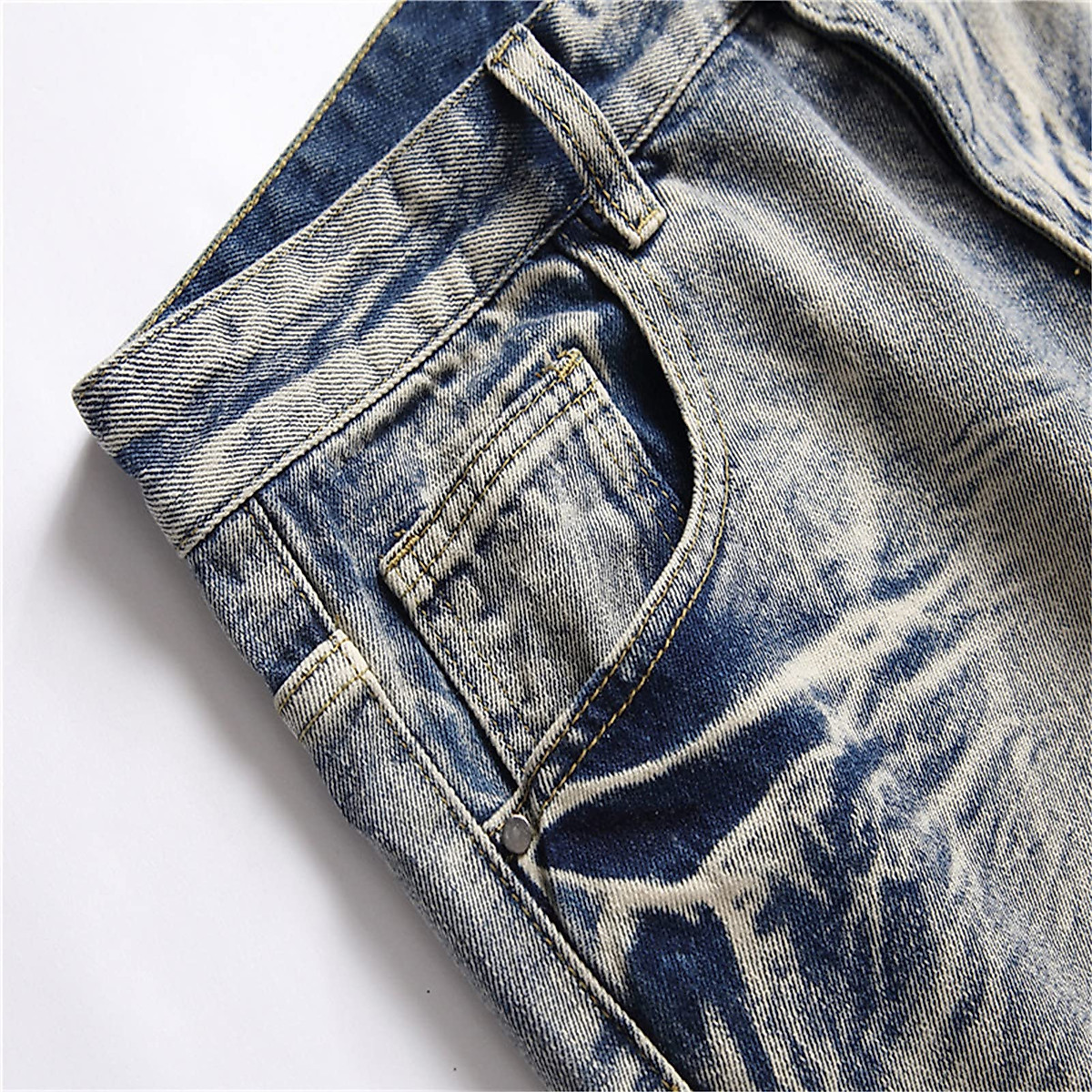 Ripped Jeans for Men Slim Fit Distressed Holes Stretch Denim Pants Classic Destroyed Straight Leg Comfort Jean (Blue,30)