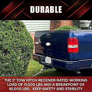YIYITOOLS 2" Tow Hitch Receiver with 5/8" Screw Pin,3/4 Shackle,45000Lbs Break Strength Heavy Duty Receiver Kit Fit for Vehicle Recovery Off-Road