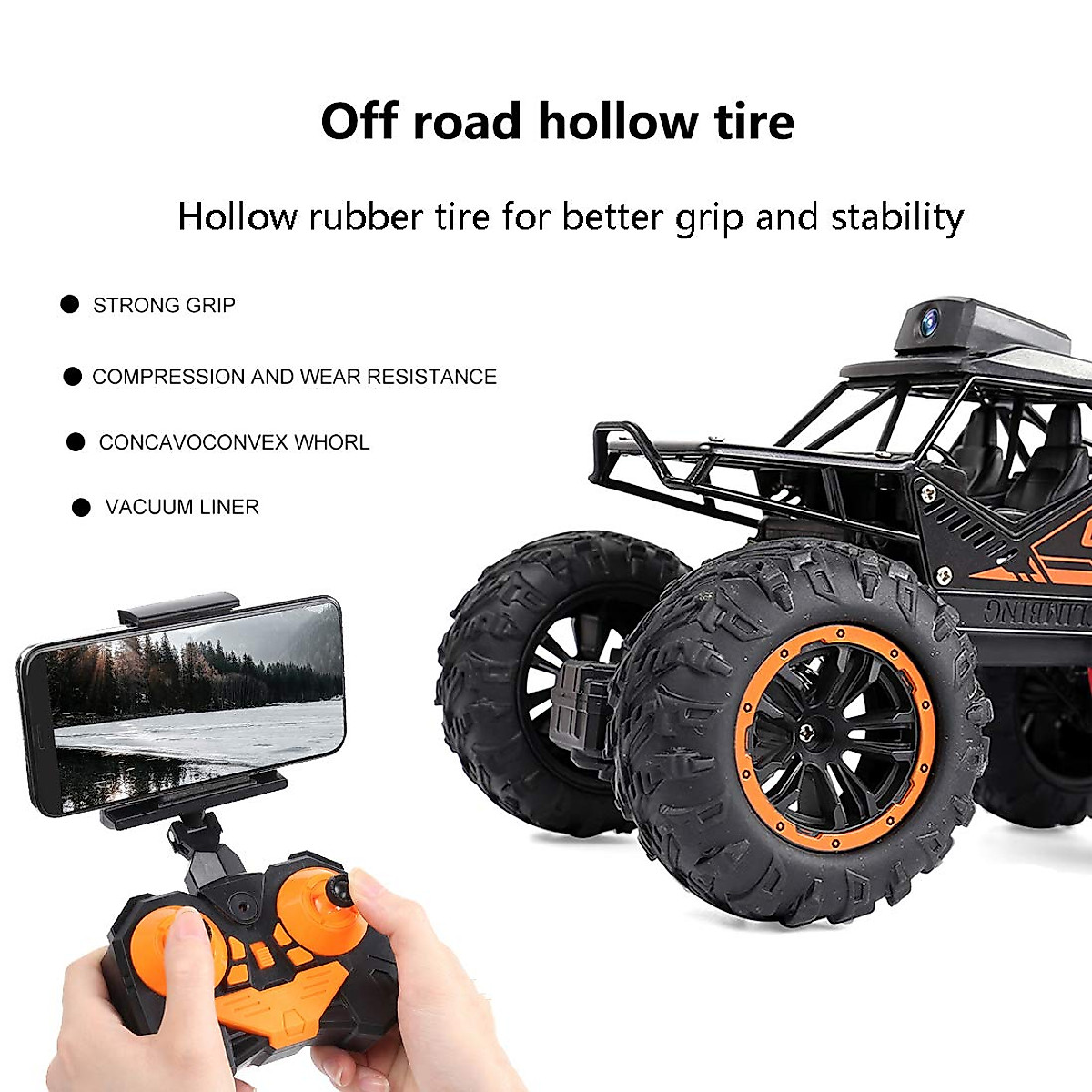 RC Car Remote Control Car with 720P HD FPV Camera, 1/18 Scale Off-Road Remote Control Truck Gravity Sensor Rc Truck, High Speed Monster Trucks for Kids Adults Gift for Boys and Girls