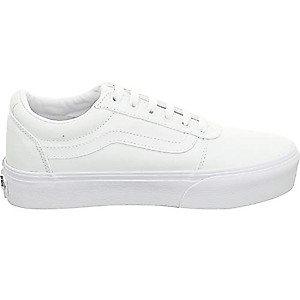 Vans Women's Ward Platform Sneaker, Canvas White, 8.5