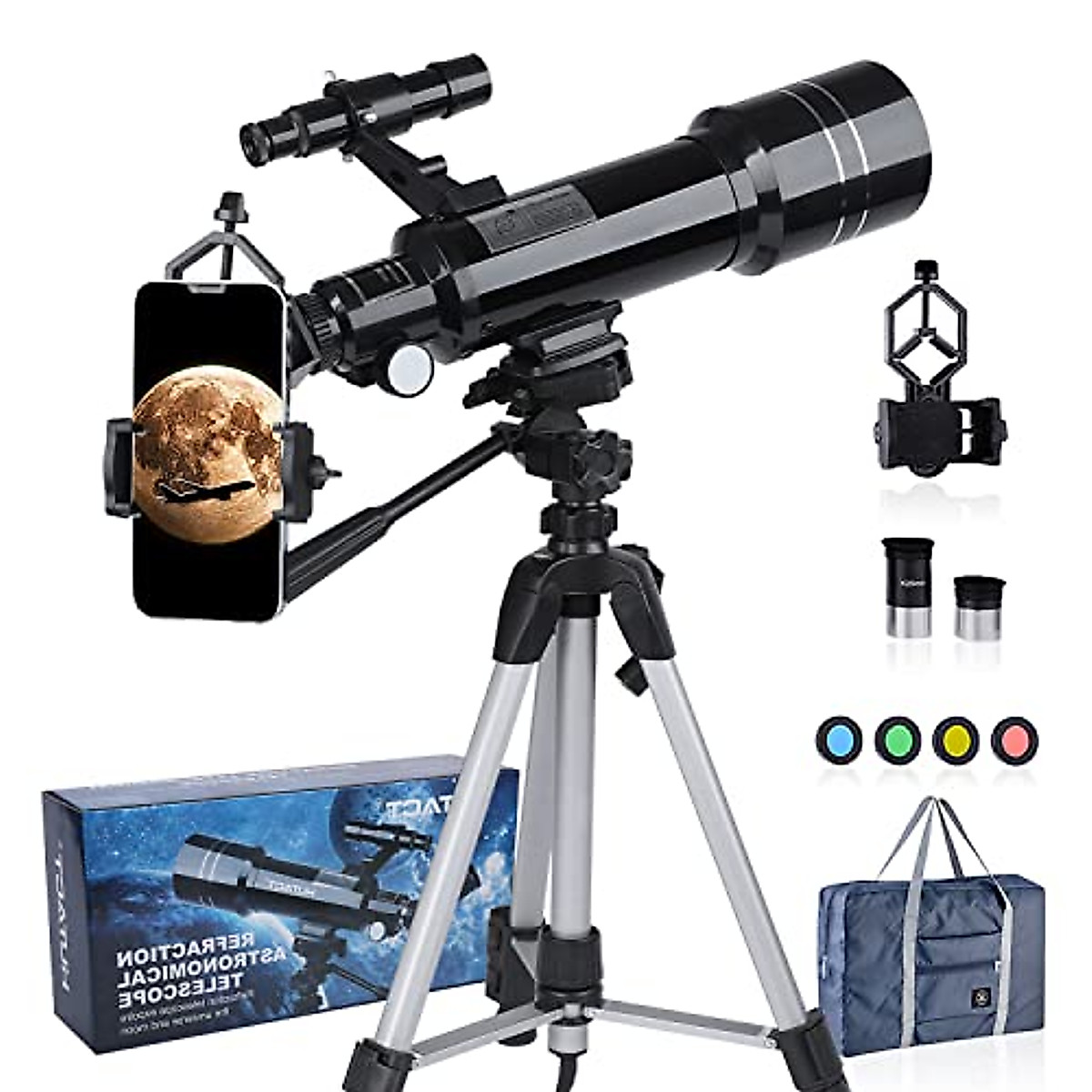 Upgraded Telescope HD 400/70mm Telescope for Kids Adults Refractor Astronomy Telescope - Watching The Moon, Bird Watching, Viewing The Natural Scenery, Viewing The City Scenery, Watching The Animals