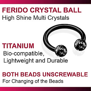 bodyjewellery 2pcs 16g Circular Barbell Jewelry Black Titanium G23 Tragus Cartilage Eyebrow Helix Snake Nose Septum Bite Lip Ear B2JCB