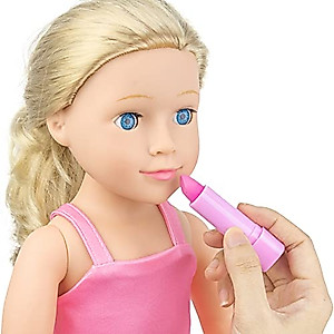 18INDC 18 Inch Girl Doll Accessories Make Up Pretended Toys Set, Washable Makeup Beauty Set Toys for Girl Doll Dress Up Sets for Girls 3-8 Years Old (Doll Not Included)