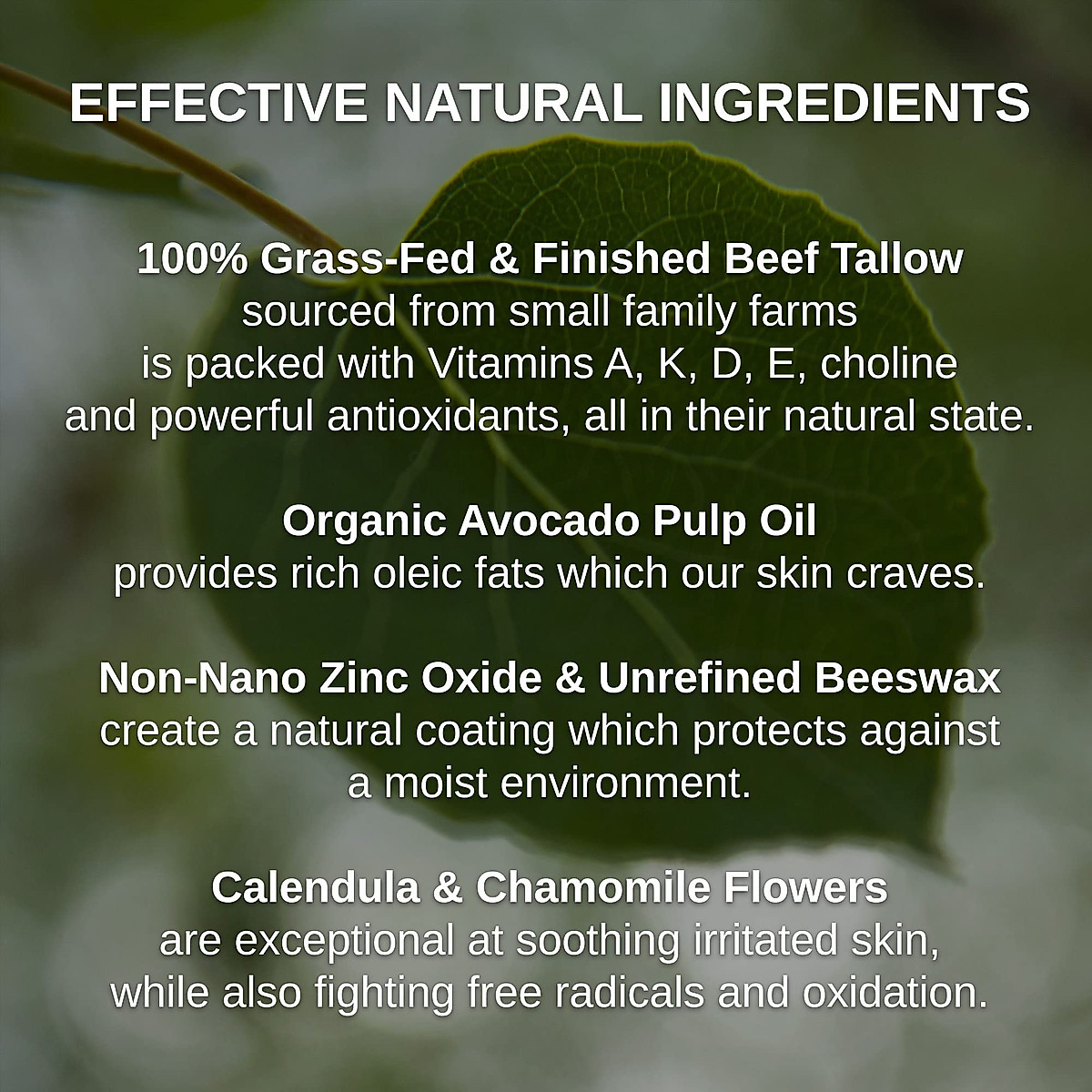 Shwally Tallow & Calendula Baby Bootie, Lip and Nipple Balms, The Ultimate Paleo Skin Protector - 100% Grass Fed Tallow, Calendula Flowers and Protective Beeswax, Pregnancy and Nursing Safe, Unscented (Zinc Oxide + Chamomile - Not Scented)