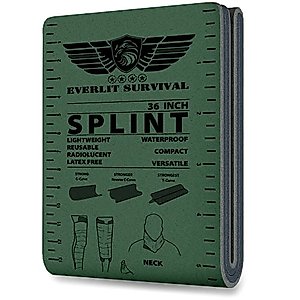 EVERLIT Survival 36 Inch Splint - Lightweight Reusable Combat Splint, Waterproof First Aid Medical Tactical Field Splint For Bone Fracture Treatment (36" Folded)