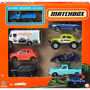 Matchbox Toy Cars or Trucks 8-Pack, Set of 8 Die-Cast 1:64 Scale Vehicles, Themed Multipack, Including 1 Exclusive (Styles May Vary)
