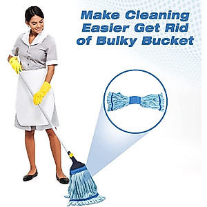 2 Pack - Large Microfiber Tube Mop 400GSM - Heavy Duty Industrial Wet Mop Head Refill,Commercial, Thick Fiber, Replacement Heads, Extra Absorbent