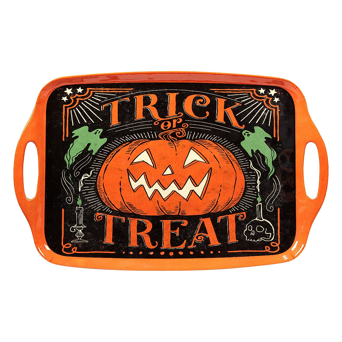 Certified International Scaredy Cat 3 pc. Melamine Hostess Serving Set, Multicolor, Large