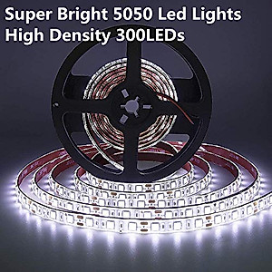 Lrimauix RV Awning Lights, 12V 16.4FT White RV Camping Awning Lights, Motorhome Travel Trailer Canopy Led Lights, Waterproof RV Exterior Awning Strip Lights, RV Outdoor Lights