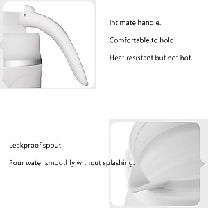 Travel Collapsible Electric Kettle, Silicone Collapsible Heating Water Boiler, Portable Tea Kettle for Coffee Fast Water Boiling Pot with Separable Power Cord 110V (White)