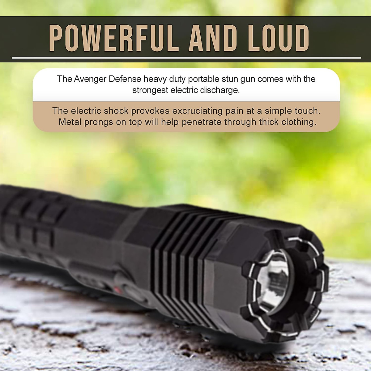 Avenger Defense Pink Stun Gun Torch for Women - Rechargeable Flashlight Protection Device (Choclate Black)