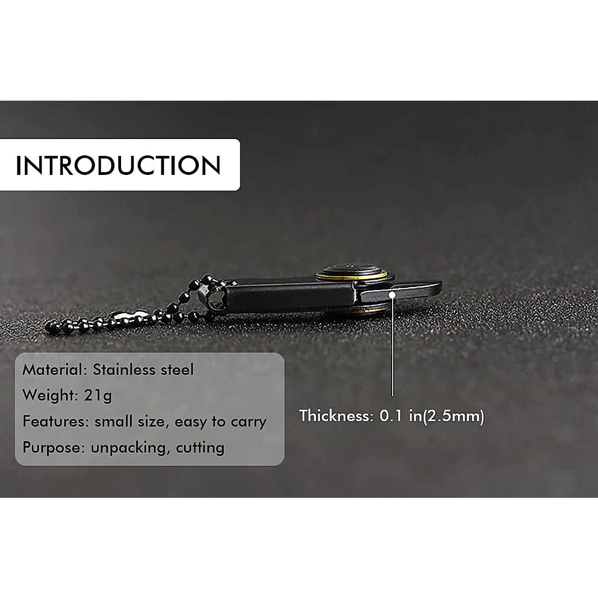 Vittqsuier （2 Packs） Mini Zipper Knife/Outdoor Survival EDC Gadget/Key Chain Pendant Pocket Knife