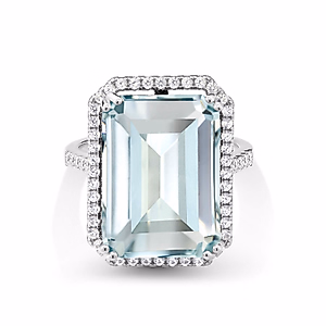 Gem Stone King 925 Sterling Silver Gemstone Birthstone Engagement Ring | Emerald Cut 18X13MM | Wedding Anniversary Promise Ring For Women | Available In Size 5, 6, 7, 8, 9