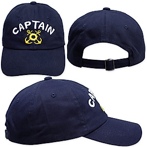 AnapoliZ Captain Hat, First Mate Hat Set | Adjustable Captain Cap, First Mate (2 pcs.) Sailor Set | Sailor Yacht 2 Piece Cap Set | Sea Captain Baseball Cap, Skipper & First Mate Set Navy
