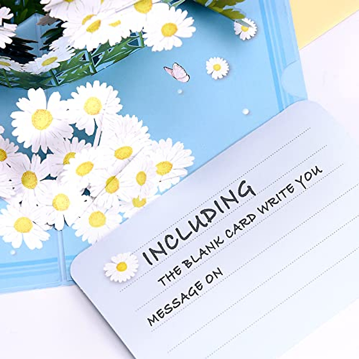 GREAT&LUCKY Pop Up Cards - 3D Pop Up Greeting Cards, Daisy Birthday Card, Mother's Day Card, Flower Spring Card With Envelope for Wife, Mom, Grandma, Sister, Girlfriend, Daughter