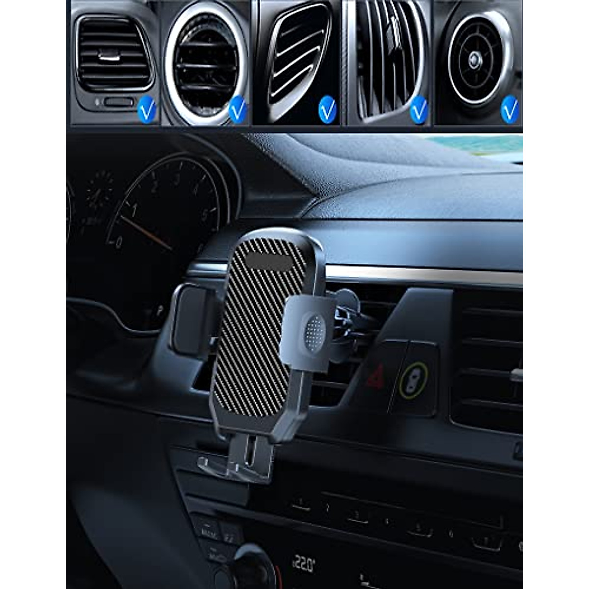 Cell Phone Holder for Car, Car Phone Holder Mount Long Arm for Truck Car Dashboard Windshield Air Vent Sturdy Phone Holder Strong Suction Anti-Shake Stabilizer for iPhone 14 13 12 Pro Max ,Samsung S21