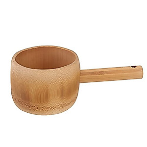 OUSIKA water Wooden Bath ladle Scoop Wood Spoon Kitchen Scoop Ladle Multipurpose Wooden Scoops Ladle Dipper Kitchen Large ladle Utensil Water Bailer Scoop scoop Spoon