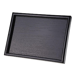 Dioche Wood Tea Tray, Rectangle Shape Solid Wooden Tea Coffee Snack Food Meals Serving Tray Plate Restaurant Trays(30 * 20 * 2cm)