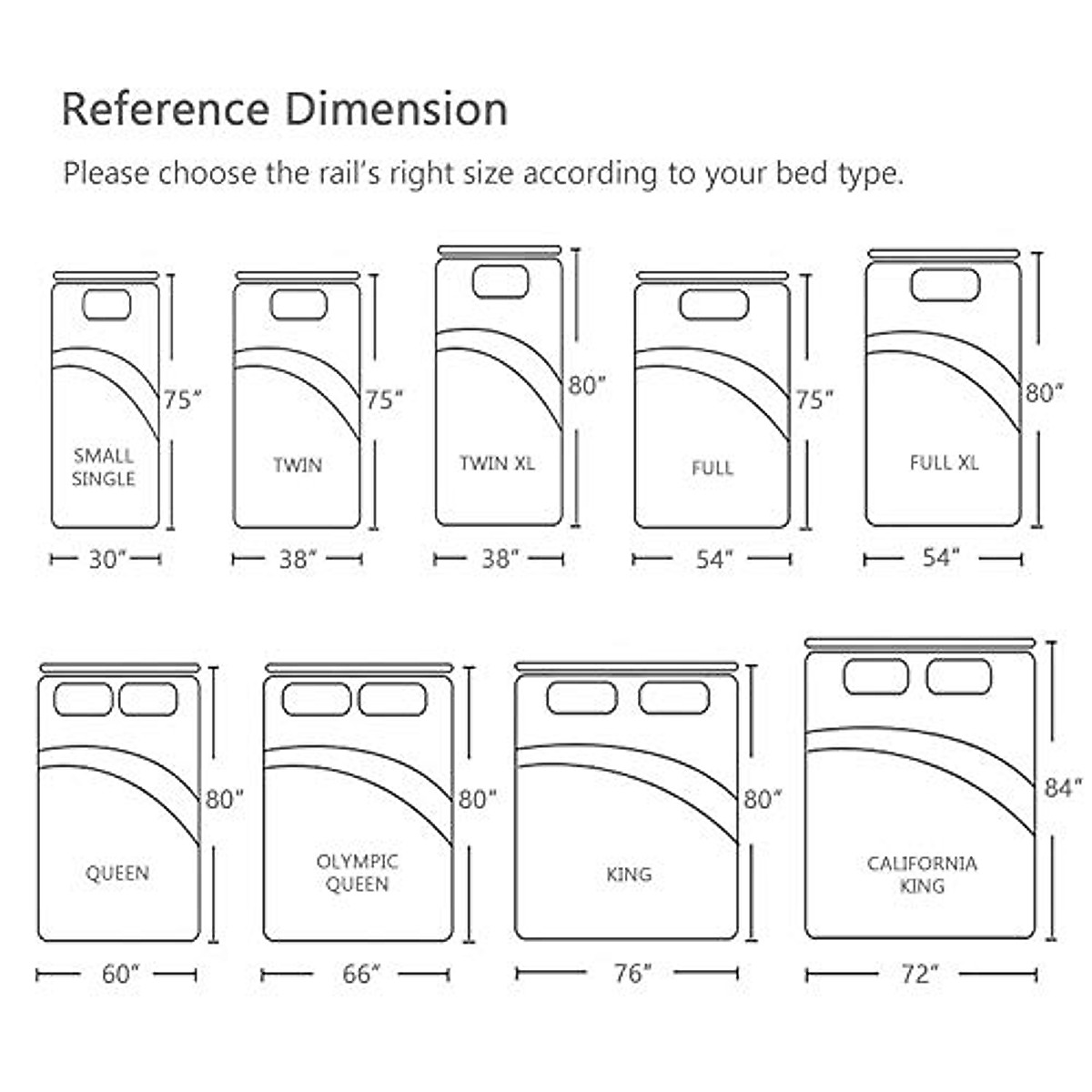 AGIMOLI Baby Bed Rail with Safety Y-Strap Extra Long Twin Full Queen King Size Infants Toddlers Guardrail with Reinforce Anchor Safety System (Grey, 75 inch (Pack of 1))