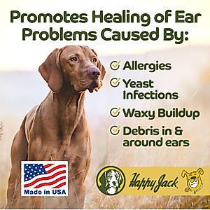 HAPPY JACK Dog Ear Wipes with Aloe, Ear Wipes for Dogs to Soothe Itch and Discomfort from Dog Ear Infection, Aloe Vera-Cucumber Dog Ear Cleaner Wipes are Great for Dog Itchy Ear Relief, 100 Ct