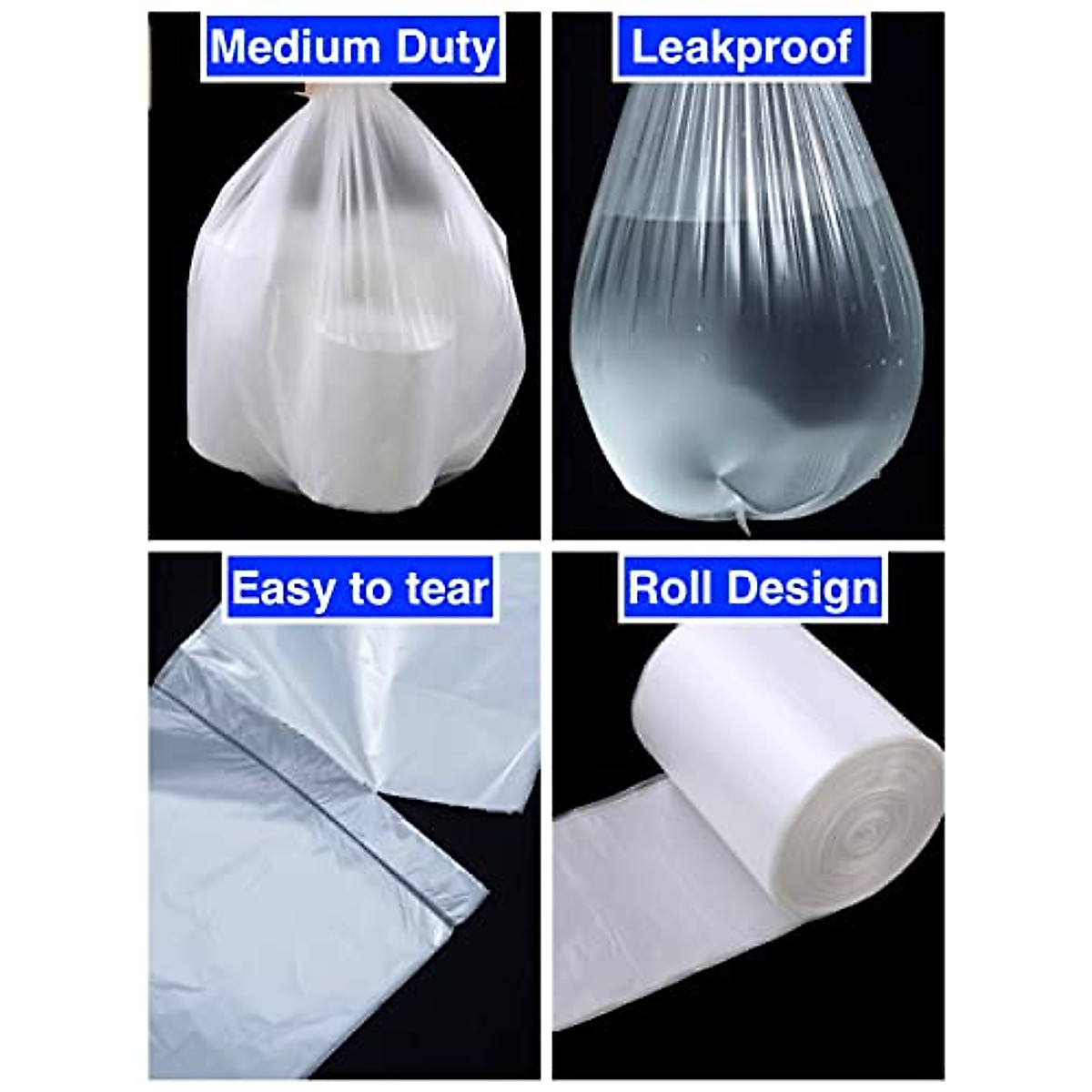 440 Counts 2.6 Gallon Trash Bags ENK Clear Small Trash Bags Bathroom Trash Bags Wastebasket Trash Bin Liners Small Garbage Bags for Home Kitchen and Office, fit 2-2.6 Gallon,10 Liter Trash Bins
