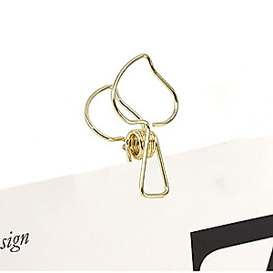 Chip Clips 20pcs, Hollowed 1.4in Bag Clips Food Clips Leaf Design Metal Bag Clips for Chips Electroplating Iron Wire Bag Clips Photo Clips Clothespins Clip for Food Bags, Laundry, Paper(Gold)