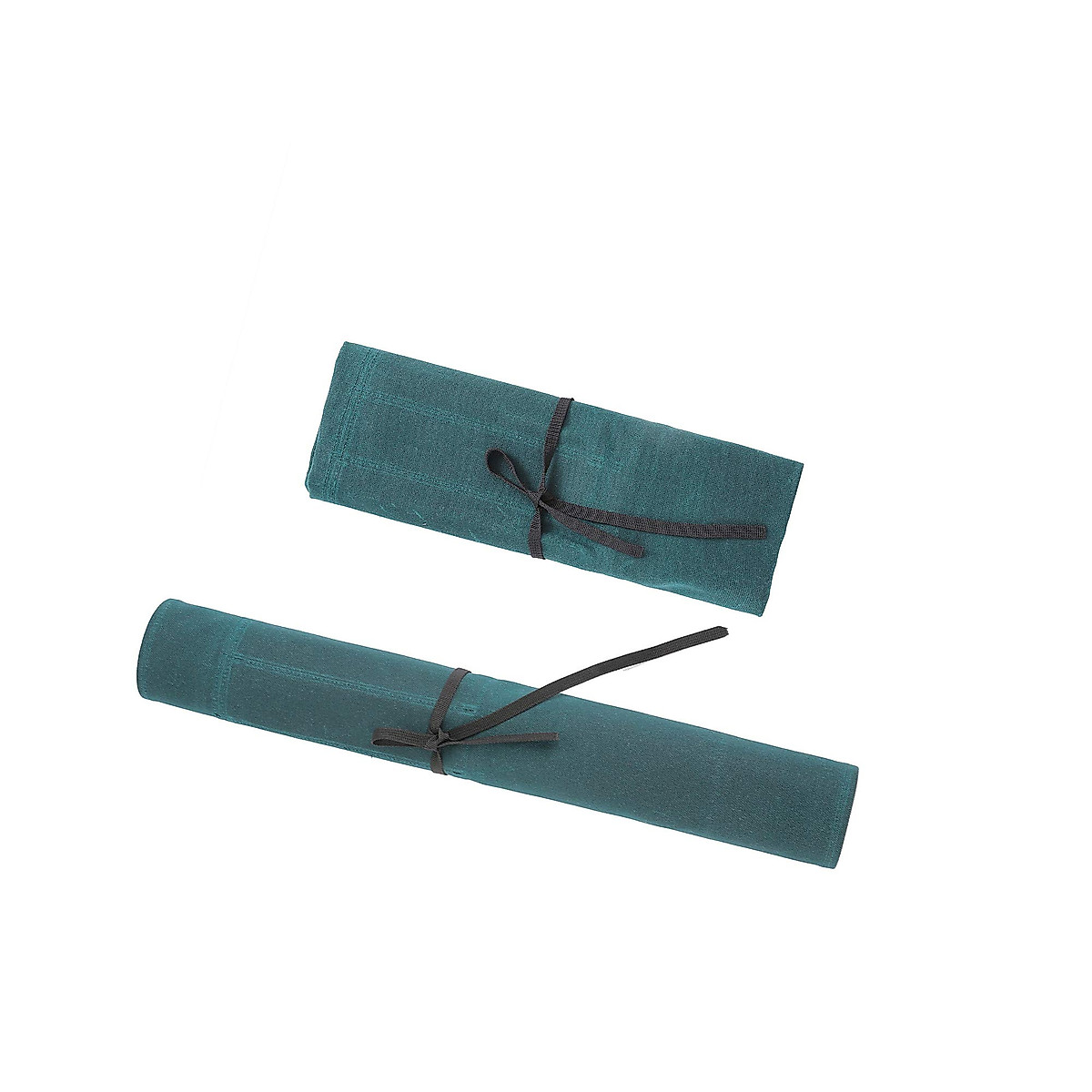 Denifiter Heavy Duty Waxed Canvas Chef Knife Storage Roll Bag With 7 Slots, Waterproof And Durable (Dark Green)